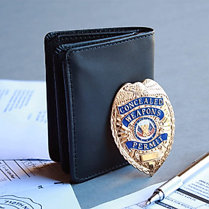 ASR Federal Bifold Leather Credit Card ID Badge Holder Wallet Police Gear, Oval
