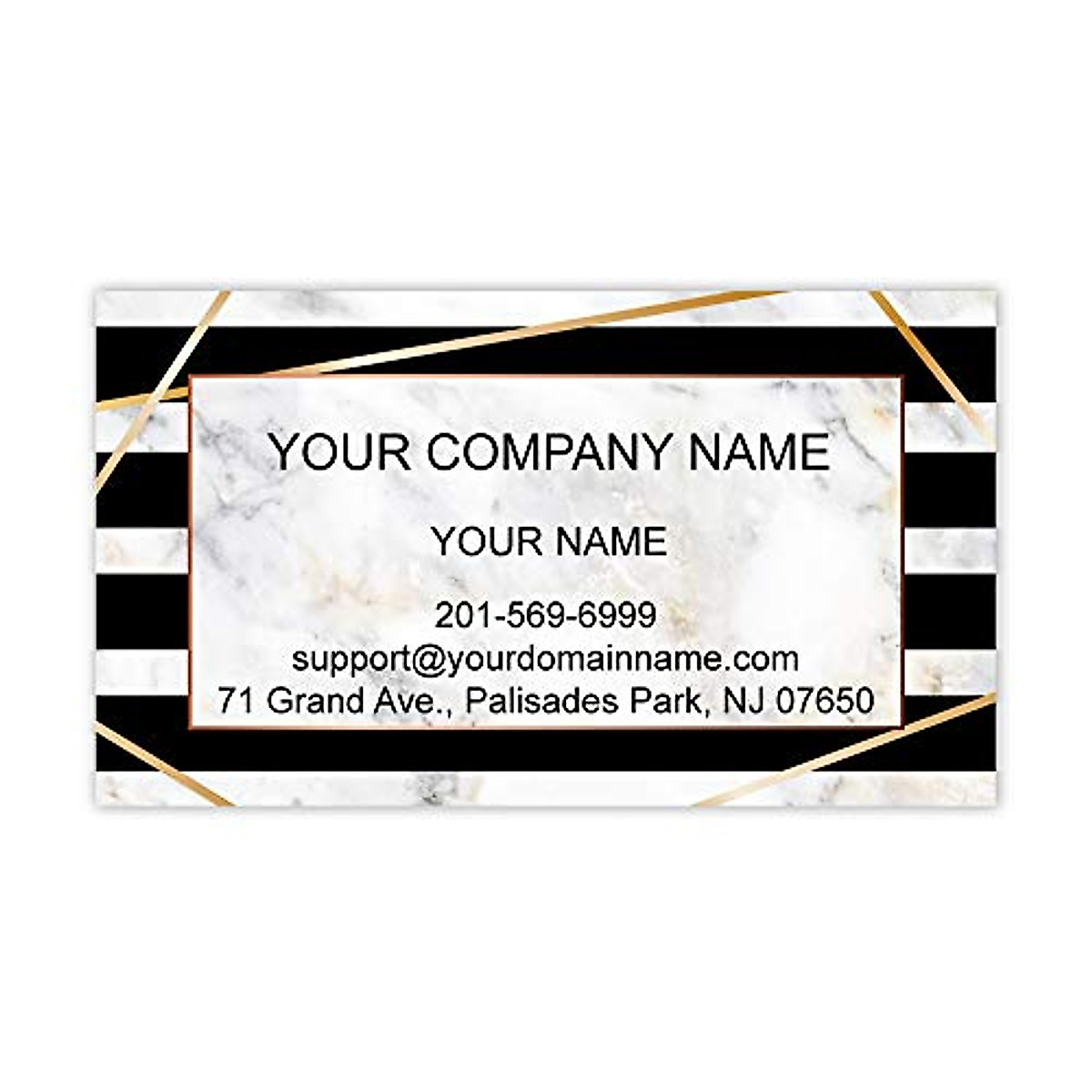 Custom Premium Business Cards 100 pcs Full color - Printed on Classic matte paper 14pt (114 lbs. 308gsm) (Marble Stripes), Made in The USA