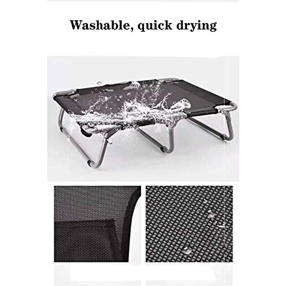 Oggo Pet Cot Elevated Bed | No Assembly Required | Premium Tear Resistant Cooling Mesh (Size : Large)