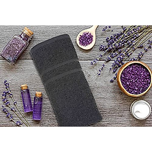 Pristine Linen Bath Towels, 100% Cotton Grey, 24 x 44 Inches Towels for Bathroom, Pool Towels, Large Quick Drying Hotel Towels, Gym Towels, Towels for Spa, Pack of 6, Ideal for Every Day use