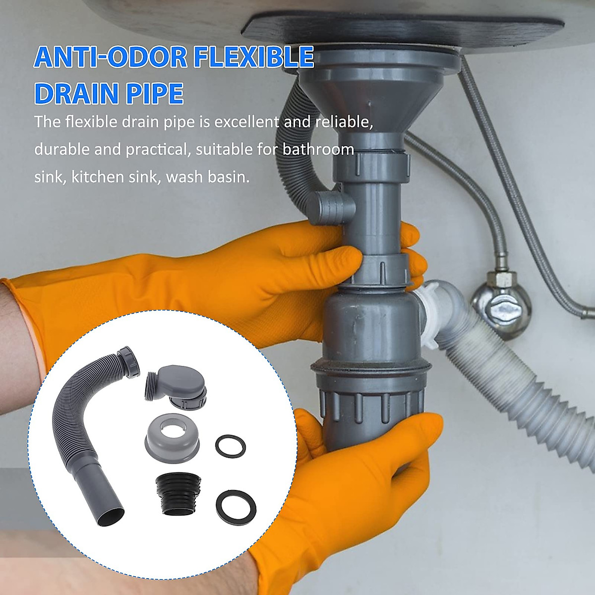 1 Set Bathtub Drain Bathroom Sink Expansion Pipe Flexible Drain Pipe Universal Sink Drain Pipe Wash Basin Drain Pipe Flexible Expandable Drain Pipe