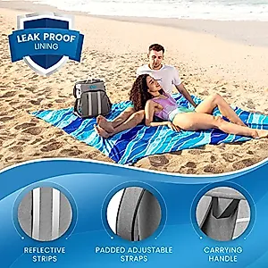 Everlasting Comfort Insulated Cooler Backpack - Keeps 54 Cans Cold for Up to 24 Hours - Waterproof & Leak Proof Soft Cooler Bag - Beach Accessories