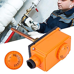 Temperature Start Regulator, 30-110℃ G1/2 Male Thread 220V Hot Water Pipeline Thermostat Temperature Controller