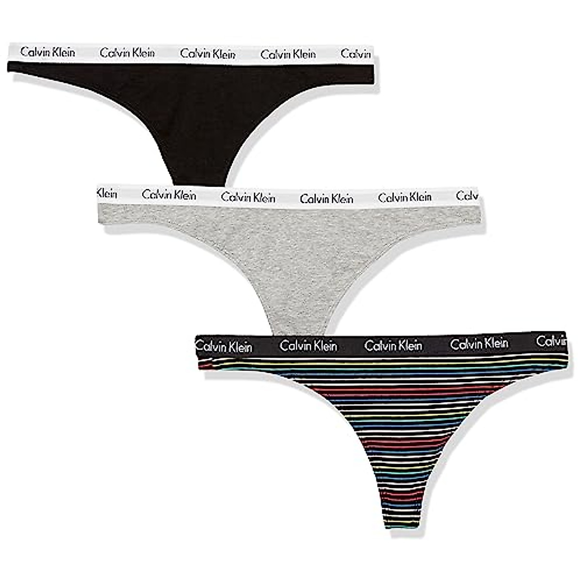 Calvin Klein Carousel Logo Pride Cotton Stretch Thong Panties, Multipa