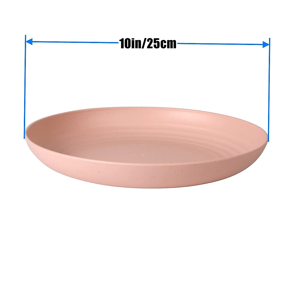 CAMBUY Wheat Straw Plates Lightweight Unbreakable Dinner Dishes Plates Set Dishwasher & Microwave Safe (Extra Large 4 Pack 10')