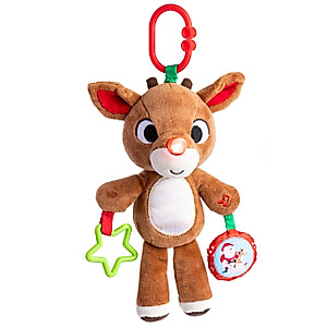 KIDS PREFERRED Rudolph The Red-Nosed Reindeer On The Go Teether Developmental Activity Toy, 12 inches , Brown