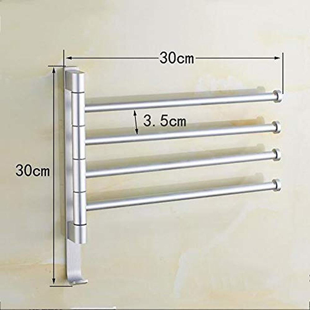 GLOYER Shower Organiser Towel Bar Rotating Towel Rack Free Punching Hanging Rod Hand Towel Rack Bathroom Cool to Dry Towel Shelf