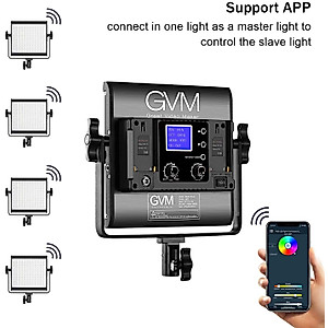 GVM RGB LED Video Light, 800D Photography Lighting with APP Control, Video Light for YouTube Outdoor Studio, Led Panel Video Light (Not Include Stand)