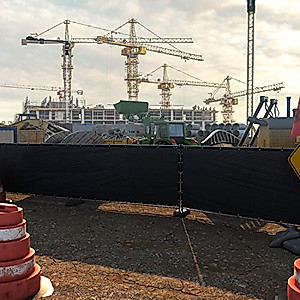 ColourTree 6' x 50' Black Fence Privacy Screen Windscreen Cover Fabric Shade Tarp Netting Mesh Cloth - Commercial Grade 170 GSM - Cable Zip Ties Included - We Make Custom Size