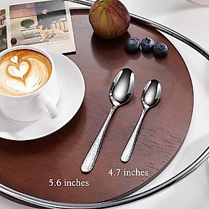 KEAWELL Premium Louise Hammered Demitasse Espresso Spoons: 6-Piece/12-Piece Set, 18/10 Stainless Steel, Mini Coffee Spoons, Small Spoon Set, Brightly-Mirror polished, Dishwasher Safe (6, 4.7 inches)