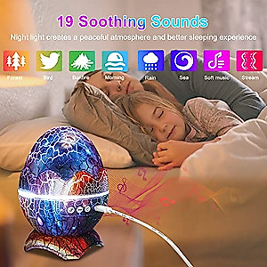 Galaxy Projector for Bedroom, Dinosaur Egg Star Projector Night Light with Remote Control, Nebula Led Lamp Bluetooth Speaker & White Noise Suitable for Ceiling Decor Adult Kids Bedroom Home Party