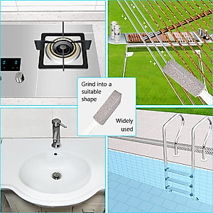 4TH Pumice Stone for Toilet Bowl Cleaning,Powerfully Remove Stubborn Stains： Limescale,Hard Water Ring,Calcium Buildup,Iron,Rust