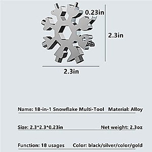 18 in 1 snowflake gadgets multitool,Portable Keychain screwdriver -Bottle Opener,useful gifts for men,2 Pack (Gold+Color)
