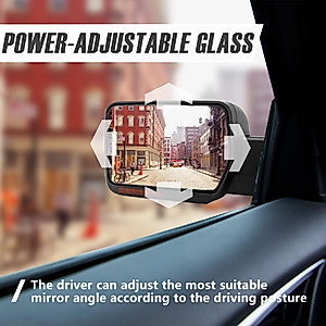 Perfit Zone Towing Mirrors Fit 07-14 F150 Pickup Truck, POWER HEATED W/AMBER SIGNAL BLACK Mirror LEFT Driver Side Replacement