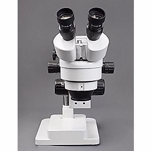 Vision Scientific VS-5FZ-IFR07-5N Simul-Focal Trinocular Zoom Stereo Microscope,10xWF Eyepiece,3.5x-90x Magnification,0.5x &2xAux Lens, Double Arm Stand,144-LED RingLight,5.0MP Digital Eyepiece Camera