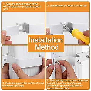 MOROBOR Downspout Fasteners, 2 Pcs White Downspout Wall Bracket Downspout Pipe Clips Downspout Gutter Straps Downspout Adapter for Home Building Roof Drain