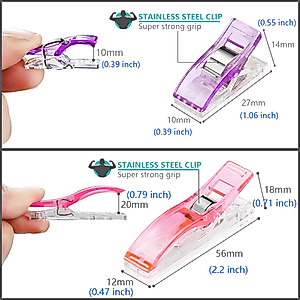 Sewing Clips: 100 Assorted Craft Clips for Quilting