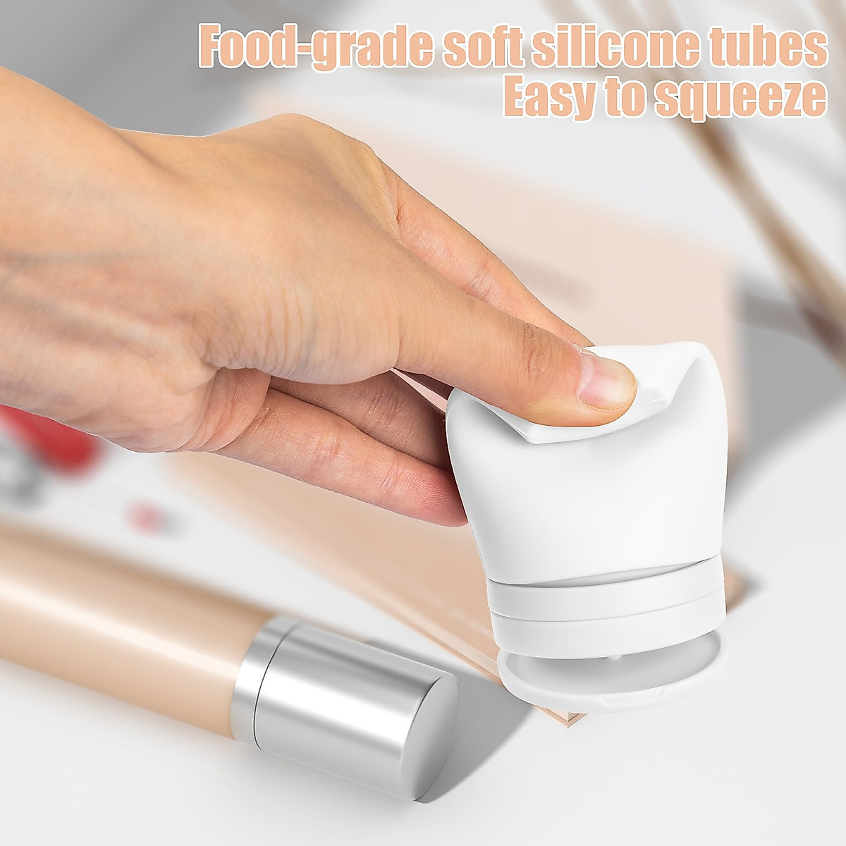 IUASZZ 2oz Travel Bottles, Silicone Travel Bottles for Toiletries, TSA Approved Small Travel Containers, Refillable Leak Proof Essentials for Shampoo Conditioner