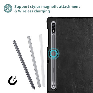 ProCase Cover for Galaxy Tab S7 Fe Case 2021/Galaxy Tab s8 Plus Case 2022/Galaxy Tab s7 Plus Case 2020 with S Pen Holder, Slim Smart Cover Stand Folio Case -Black