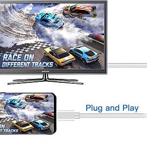 KUYIA USB C to HDMI Cable 6 Feet 4K@60Hz Thunderbolt 3 to HDMI Compatible with MacBook Pro 2018 2019, iPad Pro, MacBook Air 2018 2019, Surface Book 2, iMac, ChromeBook, Galaxy S9 (White)