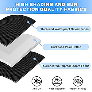 DAIKOU RV Door Window Shade, Foldable Velcro Blackout Cover, UV Rays Protection Camper Trailer Fits for Most Interior Waterproof Thickened Oxford Fabric Black