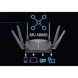 D-Link WiFi Router AC3000 Mesh Smart Internet Network Compatible with Alexa & Google Assistant, MU-MIMO Tri Band Gigabit Gaming Mesh (DIR-3040-US) (Renewed)