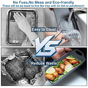 Pinzovemo Silicone Baking Sheet Pan Dividers,Sturdy Heatproof Handles Nonstick Tray,Cooking Reimagined,Reusable Bakeware Set for Meal Prep,Easy to Clean,Air Fryer,Oven Safe