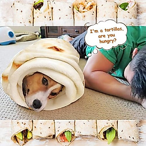 Outivity Tortilla Blanket for Adult, 71 Inches Tortilla Blanket Adult Size, Tortilla Throw Blanket, Funny Blanket for Adult, Giant Round Food Throw Blanket for Bed, Couch