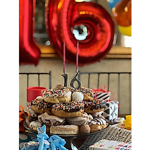 The Metal Magician Aluminum Birthday Candles, Silver Birthday Candles, 10 Birthday Candle Pack of 2, Birthday Candles for Cake, Sparkler Candles for Birthday Cake, Birthdate Candle Set of 2