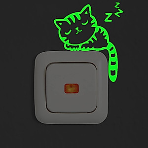 Amosfun 10pcs Luminous Light Switch Decals Glow in The Dark Cartoon Animal Wall Switch Sticker Light Switch Decor Wall Art Mural Paster for Nursery Decor Green Random Style