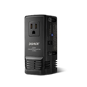 DOACE C8 2000W Travel Voltage Converter 220V to 110V for Hair Dryer Steam Iron, 8A Universal Power Adapter with All in One UK/AU/US/EU Worldwide Plug Wall Charger for Laptop Tablet Camera Cell Phone