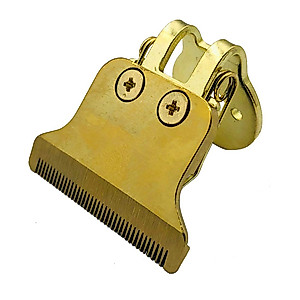 Professional T-Shaped Hair Clipper/Trimmer Standard Replacement Blade Set with Stand T9 Blade with Support,D8 R-Shaped with Bracket Replacement Clipper Head(Gold)