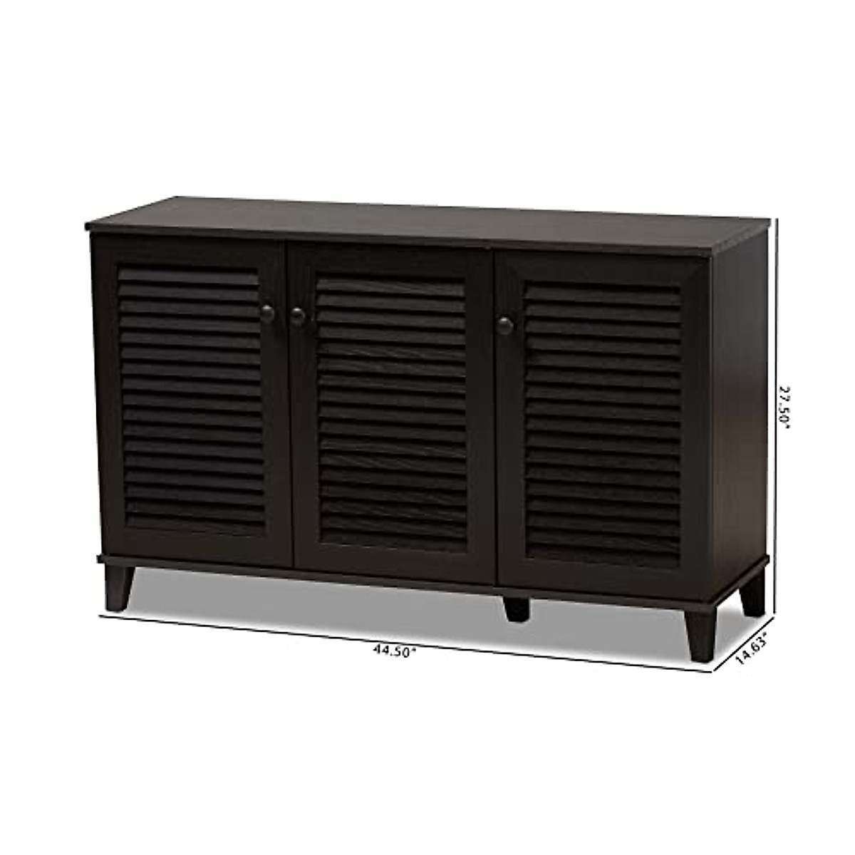 Baxton Studio Warren Shoe-Storage Cabinet, Espresso