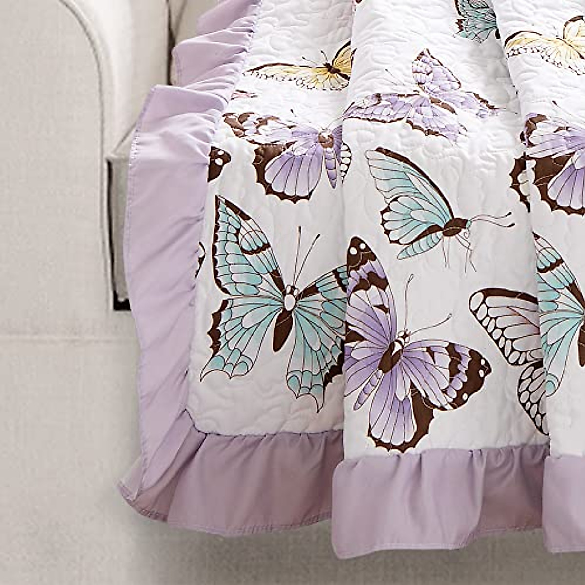 Lush Decor Flutter Butterfly Throw Blanket, 60" x 50", Lilac