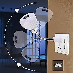 Rlawtdor Brighten Up Your Space with Our Energy-Saving LED Bulbs - Motion Sensor Night Light with Infrared Sensor, 5W, AC 85-265V, PIR Motion Detector, Plug-in (White Light, Plug)