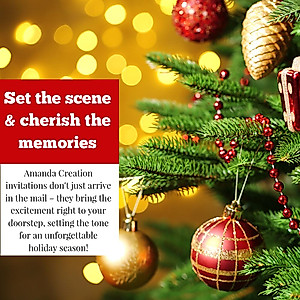 Amanda Creation Christmas Invitations with Envelopes – Gingerbread House Decorating, 20 Pack 5x7 Double Sided Fill-In Invite Cards with Twenty White Envelopes Perfect for Christmas Birthday Parties