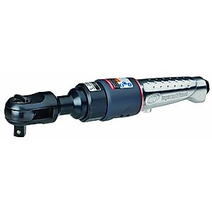 Ingersoll Rand 109XPA 3/8” Drive Air Ratchet Wrench, 70 ft lbs Max Torque Output, 300 RPM, 360 Degree Adjustable Exhaust, Low Profile Forward/Reverse Control, Silver/ Black