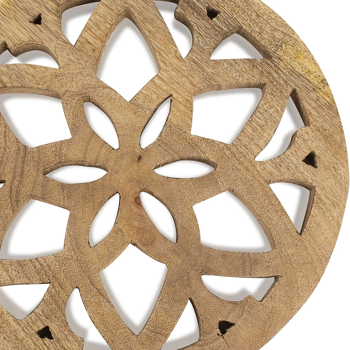 Handmade Wooden Trivet for Hot Dishes Plates & Pots Holder Hot Pad for Kitchen & Dining Table Decor Cookware Heat Resistant Rustic Decorative Carvings 8 Inches Tabletop Home & Dining Table Essentials