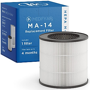 Medify Air MA-14 Genuine Replacement Filter | for Allergens, Wildfire Smoke, Dust, Odors, Pollen, Pet Dander | 3 in 1 with Pre-Filter, H13 HEPA, and Activated Carbon for 99.7% Removal | 1-Pack