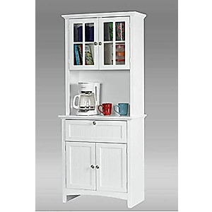 MAXCBD Nightstand Bedside Table Drawer Cabinet Kitchen Buffet Bar Table Small China Cabinet Storage Pantry Drawers White Elegant Kitchen Hutch White Finish Storage Tower Dresser