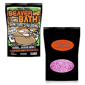 Beaver Bath Soak – Pink Bath Salts Luxury Bath Funny Girlfriend Gifts for Best Friends Funny Bath Products Sea Salts Funny Spa Gifts for Women Naughty Gag Gifts Bachelorette Party Favors