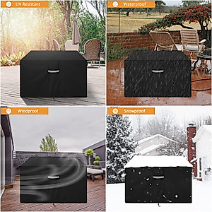 Dokon Square Fire Pit Cover with Air Vents, Waterproof, Anti-Fading, UV Resistant Heavy Duty 600D Oxford Fabric Patio Fire Table Cover, Firepit Cover (32"L x 32"W x 16"H) - Black