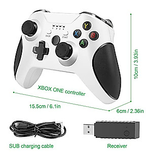 ASUNCELL Wireless Controller for Xbox One Xbox Series X|S gamepad Wireless video Wireless Controller with Dual Vibration game controller Wireless Xbox USB Gamepad Joypad Controller with Windows7/8/10/11，White
