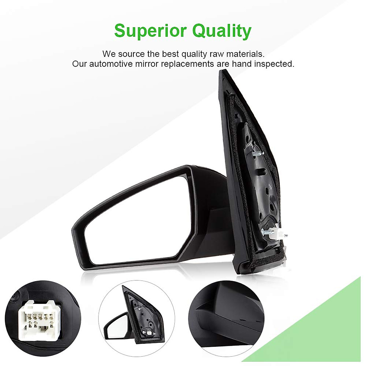 SCITOO Side View Mirror Driver Side Mirror Compatible with 2007 2008 2009 2010 2011 2012 For Nissan Sentra NI1320167 Power Adjustment Non-Folding Non-Heated