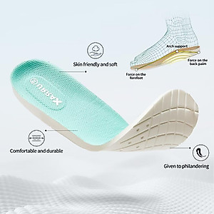 URRAX Womens Stylish Orthotic Slip On Shoes with Arch Support, Super Non Slip Shoes for Plantar Fasciitis Relief, Light Weight Walking Shoes with Eva Rubber Sole Grey/Green Size 10