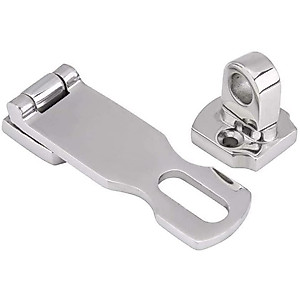ISURE MARINE Grade Stainless Steel 3" Heavy Duty Door Hasp with Turning Padlock Eye Mount with Screws