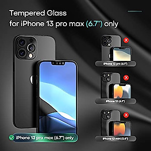 HATOSHI 3 Pack Tempered Glass Screen Protector for iPhone 13 Pro Max with 3 Pack Camera Lens Protector, Case Friendly Easy Installation Clear Protective Glass Screen for iPhone 13 Pro Max 6.7-inch