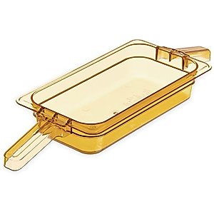 Carlisle FoodService Products 30860HH13 StorPlus High Heat Food Pan With 2 Handles, 2.5" Deep, Third Size, Amber, 1/3 Size (Pack of 6)