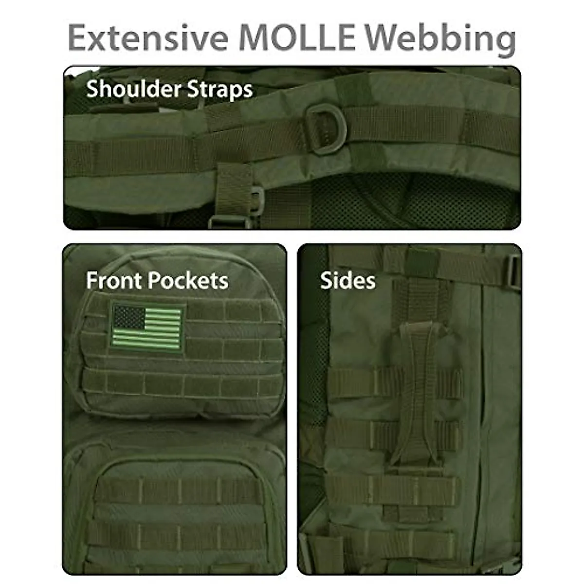 Rockland Military Tactical Laptop Backpack, Green, Large