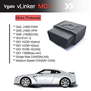 Vgate vLinker MC+ Bluetooth OBD2 Car Diagnostic Scan Tool for iOS, Android & Windows